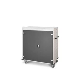 Laptopwagen mit Ladefunktion, 2-Punkt-Verriegelung, Feststellbremse, 30 F&auml;cher, B 1310 x T 500 x H 1250, anthrazit
