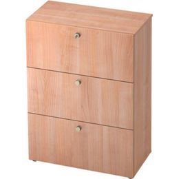 H&auml;ngeregistraturschrank TOPAS LINE, 3 Ordnerh&ouml;hen, mit Vollauszug, Nu&szlig;baum-Dekor/Nu&szlig;baum-Dekor