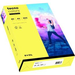 Farbiges Kopierpapier tecno colors, DIN A4, 80 g/m&sup2;, mittelgelb, 500 Blatt