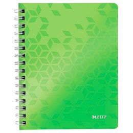 Collegeblock Leitz WOW, DIN A5, 80 linierte Blatt, Klarsicht-Tasche, FSC&reg;-zertifiziert, gr&uuml;n