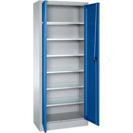 Sch&auml;fer Shop Sch&auml;fer Shop Select Materialschrank MSI 2409, Stahl, 6 Fachb&ouml;den, B 950 x T 400 x H 1935 mm, wei&szlig;aluminium/enzianblau