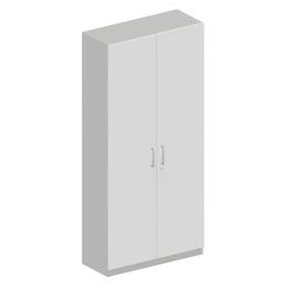 Sch&auml;fer Shop Sch&auml;fer Shop Genius Garderobenschrank TETRIS SOLID, 6 Ordnerh&ouml;hen, 1 Fachboden, Kleiderstange, abschlie&szlig;bar, B 1000 x T 412 x H 2239 mm, wei&szlig;alu/wei&szlig;