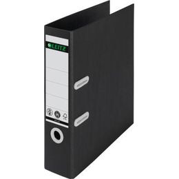 Leitz&reg; Ordner Recycle, DIN A4, R&uuml;ckenbreite 80 mm, 180&deg;-Hebelmechanik, R&uuml;ckenschild & Griffloch, zu 100 % recycelbar, schwarz