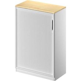 Sch&auml;fer Shop Sch&auml;fer Shop Genius Querrollladenschrank TETRIS SOLID, 3 OH, B 800 mm, inkl. 19 mm Abdeckplatte, Ahorn/wei&szlig;alu