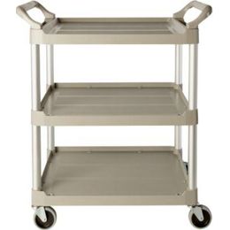 Servicewagen Rubbermaid Utility Cart, 3 Etagen, bis 90 kg, offene Ausf&uuml;hrung, platin