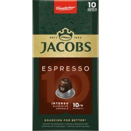 Jacobs Espresso 10 Intenso Kaffeekapseln, R&ouml;stkaffee, 10 x 52 g, Nespresso&reg;-kompatibel, gemahlen