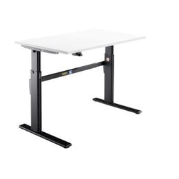 Sch&auml;fer Shop Sch&auml;fer Shop Select Schreibtisch, elektrisch h&ouml;henverstellbar, Rechteck, C-Fu&szlig;, B 1200 x T 800 x H 725-1185 mm, wei&szlig;/schwarz