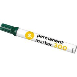 Permanentmarker S. 300, Rundspitze, Strichbreite 1,5-3 mm, wasserfest, offen lagerf&auml;hig, Aluminium & Kunststoff, gr&uuml;n, 1 St&uuml;ck
