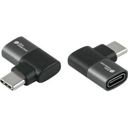 USB 4.0 Winkeladapter Good Connections, USB-C an USB-C, Leistung 240 W, bis 40 Gbit/s, bis 8K, links & rechts einsteckbar, Aluminium, anthrazit