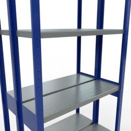 SCHULTE LAGERTECHNIK - Doppel-Grundregal Stecksystem MULTIPlus250 - 3000x1000x(2x300) mm, 14 B&ouml;den, verzinkt