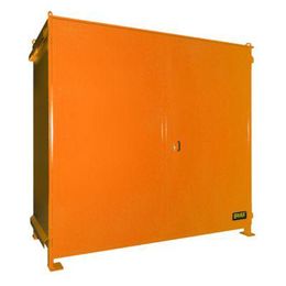 Regalcontainer Bauer CEN 29-2, Stahl, Doppelfl&uuml;geltor, B 3175 x T 1480 x H 2980 mm, orange