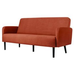 Dreisitzer Sofa meet by Paperflow LISBOA, Stoffbezug rostfarben, Fußgestell schwarz, B 1760 x T 815 x H 830 mm