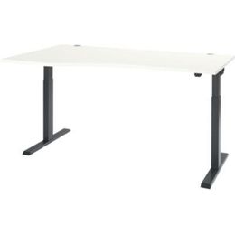 Sch&auml;fer Shop Sch&auml;fer Shop Select Schreibtisch ERGO-T 2.0, elektrisch h&ouml;henverstellbar, Freiform Ansatz links, T-Fu&szlig;, B 1800 x H 715-1205 mm, wei&szlig;/anthrazit