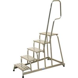 Krause Montagetritt, mit Handlauf/Fahrrollen, 5 Stufen, H&ouml;he 1 m, 16,5 kg