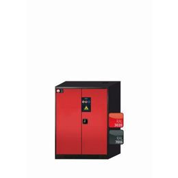 Chemikalienschrank ASECOS CS-CLASSIC, Fl&uuml;gelt&uuml;ren, Front Verkehrsrot, B 810 x T 520 x H 1105 mm
