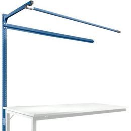 Manuflex Aufbauportal m. Ausleger, Ansatztisch STANDARD Arbeitstisch/Werkbank UNIVERSAL/PROFI, 1750 mm, brillantblau