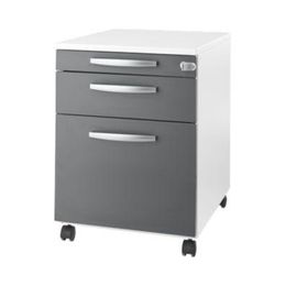 Sch&auml;fer Shop Sch&auml;fer Shop Select Rollcontainer Login, HR-Auszug+Utensilienauszug+Schublade, abschlie&szlig;bar, Holz, B 431 x T 580 x H 595 mm, wei&szlig;/graphit