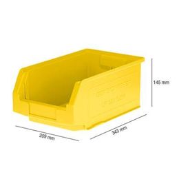 Sch&auml;fer Shop Sichtlagerkasten SSI Sch&auml;fer Serie PROFI LF 321, Polypropylen, L 343 x B 209 x H 145 mm, 7,5 l, gelb