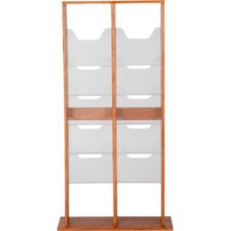 Updated Update Display Boden-Prospektst&auml;nder WoodMagazine, 20 DIN A4, doppelseitig, Buchenholz, Acrylglas, freistehend, Buche