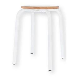 Jan Kurtz Hocker PARIS, stapelbar, Rundrohrfu&szlig;-Gestell, &Oslash; 330 x T 330 x H 460 mm, wei&szlig;/wei&szlig;