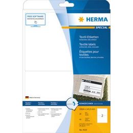 Namens- und Textiletiketten Herma, A4, 199,6 x 143,5 mm, bedruckbar, mit Rand, 40 St&uuml;ck