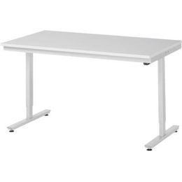 Rau ESD-Arbeitstisch Adlatus, elektrisch h&ouml;henverstellbar, 28 mm Spanplatte mit Melaminbelag, bis 150 kg, B 1500 x T 800 x H 720-1120 mm, lichtgRau