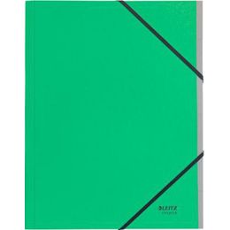 Leitz&reg; Sammelmappe Recycle, A4, 6 F&auml;cher mit Blanko-Taben, Inhaltsverzeichnis, Gummibandverschluss, 100 % recycelbar, Karton, gr&uuml;n
