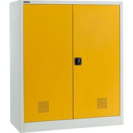 Sch&auml;fer Shop Sch&auml;fer Shop Select Umweltschrank, B 1200 x T 500 x H 1585 mm, 3 Wannen &agrave; 23 Liter, lichtgrau/goldgelb
