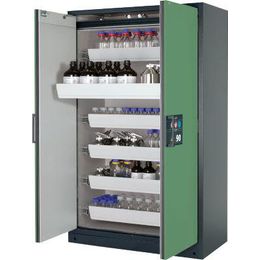 Sicherheitsschrank Typ 90 ASECOS Q-CLASSIC-90, B 1200 mm, 6 Ausz&uuml;ge, resedagr&uuml;n