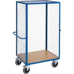ROLLCART Gitter-Regalwagen, 1150 x 720 x 1800 mm, 1 L&auml;ngswand offen