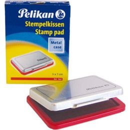Pelikan Stempelkissen Gr. Nr. 3, f&uuml;r Gummi- und Polymerstempel, in Metallicgeh&auml;use, 50 x 70 mm, rot