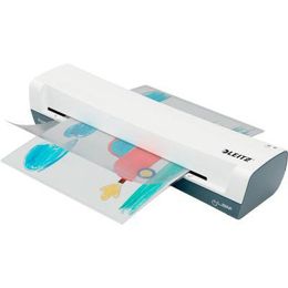 Leitz Laminierger&auml;t iLAM Home A3 EU, bis A3, f&uuml;r Folien mit St&auml;rke 75-125 &micro;m, 300 mm/min, inkl. Folien-Starterkit, wei&szlig;-grau