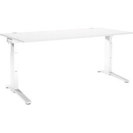 Sch&auml;fer Shop Sch&auml;fer Shop Genius Schreibtisch ERGOSTYLE S, manuell h&ouml;henverstellbar, Rechteck, C-Fu&szlig;, B 1800 x T 800 x H 675-895 mm, wei&szlig;/wei&szlig;