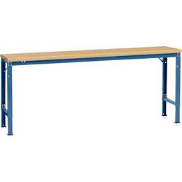 Manuflex Grundtisch UNIVERSAL Spezial, 2000 x 800 mm, Multiplex natur, brillantblau