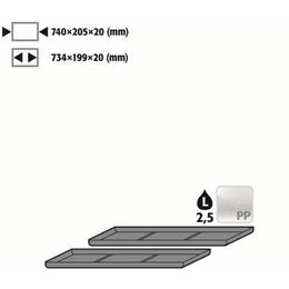 Einlegewanne f&uuml;r ASECOS Sicherheitsschr&auml;nke der UB90 und UB30 Serie, Polyethylen, schwarz, B 740 x T 205 x H 20 mm, 2,5 l