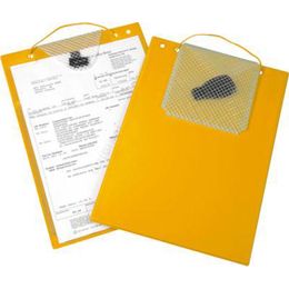 EICHNER Auftragstasche Turbo, Klettverschluss, Schl&uuml;sselfach und Dehnfalte, f&uuml;r DIN A4 Dokumente, gelb, 10 St&uuml;ck