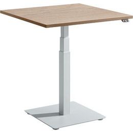 Sch&auml;fer Shop Sch&auml;fer Shop Select Monos&auml;ulen-Beistelltisch Start Off, elektrisch h&ouml;henverstellbar, B 800 x T 800 mm, Eiche-Dekor