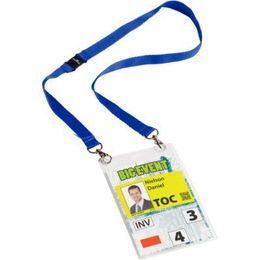 Durable Namensschilder A6 mit Textilband duo, 10 St&uuml;ck, dunkelblau