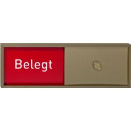 Schiebeschild Frei-Belegt f&uuml;r T&uuml;rschild Lyon, selbstklebend, B 150 x H 50 mm, bronze