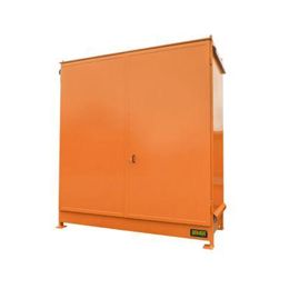 Regalcontainer Bauer CEN 29-2 IBC, Stahl, Doppelfl&uuml;geltor, B 3175 x T 1480 x H 3445 mm, orange