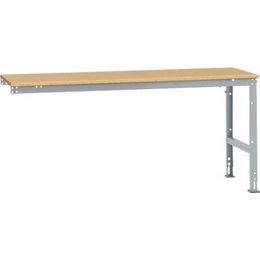 Manuflex Ansatztisch UNIVERSAL Standard, 2000 x 800 mm, Multiplex natur, alusilber