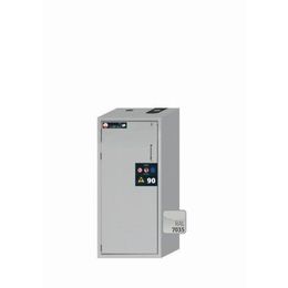 Sicherheitsschrank Typ 90 ASECOS S-CLASSIC-90, Fl&uuml;gelt&uuml;r mit T&uuml;rfeststellanlage, Anschlag links, Front Lichtgrau, B 596 x T 616 x H 1298 mm