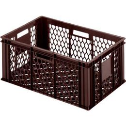 Euro Box B&auml;cker- und Cateringkasten (Gl&auml;serkasten), lebensmittelecht, Inhalt 47,8 L, durchbrochene Version, braun