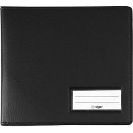 Einband f&uuml;r Formularb&uuml;cher Sigel EF610, A6 Querformat, Stifteschlaufe, Einstecktaschen, ohne Inhalt, PU, schwarz