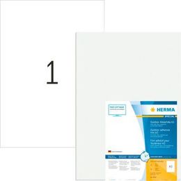 Herma Folienetiketten Special Nr. 9542, 297 x 420 mm, wetterfest, abwaschbar, selbstklebend, schmutzabweisend, wei&szlig;, 10 St&uuml;ck