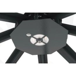 LED-Beleuchtung f&uuml;r Achteck-Raucherpavillon Modell Paris, Lichtfarbe neutralwei&szlig;, 11 W, IP65, Platte anthr.grau RAL 7016