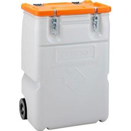 Mobil-Box CEMO, Volumen 170 l, f&uuml;r feste Gefahrstoffg&uuml;ter Verpackungsgruppe II und III, konform mit ADR/RID/IMDG Code, Klappdeckel, PE, grau/orange