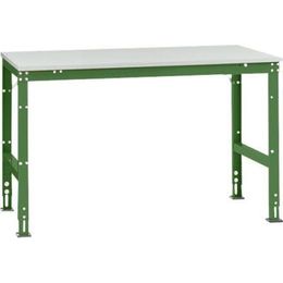Manuflex Arbeitstisch UNIVERSAL Standard, 1500 x 1000 mm, Kunststoff lichtgrau, resedagr&uuml;n