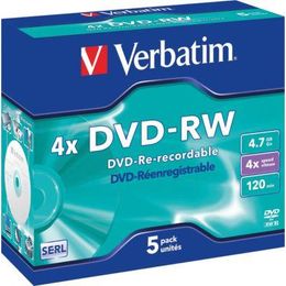 Verbatim DVD-RW, 4,7 GB, 5 Jewelcases