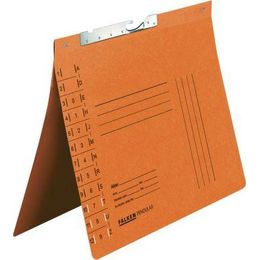 Pendelhefter Falken, Format A4, f&uuml;r bis zu 200 Blatt, Schlitzstanzung, Beh&ouml;rdenheftung, Recycling-Karton, orange, 50 St&uuml;ck